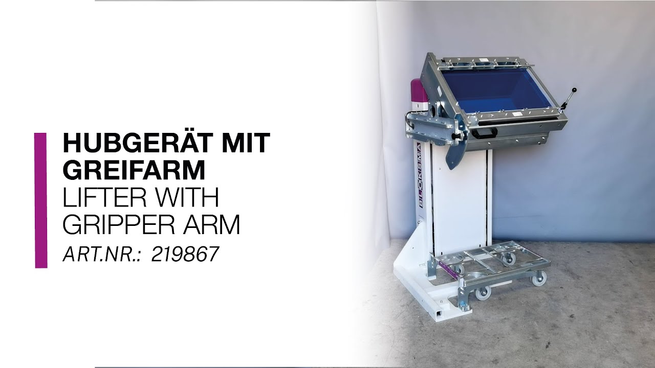 BLOKSMA • Hubgerät mit Greifarm • Lifter with gripper arm - YouTube