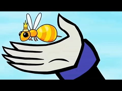 Raven grabs a Queen Bee (from Teen Titans Go) [Para-Giantess]