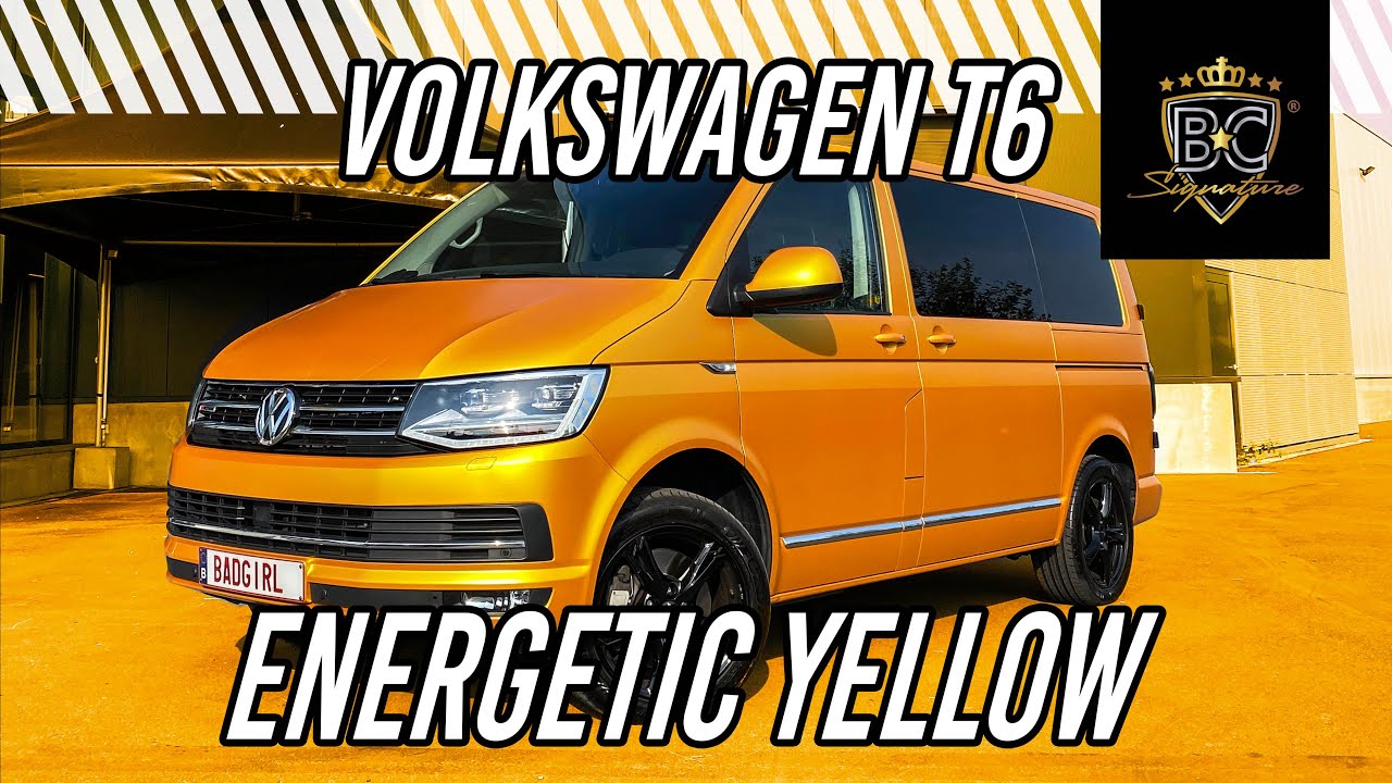 Volkswagen T6 gewrapped in Energetic Yellow - YouTube