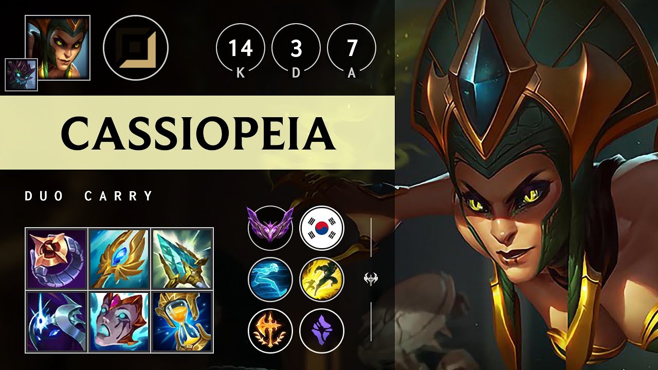 Cassiopeia Carry vs Ashe: Triple Kill, Dominating - KR Master Patch 14. ...