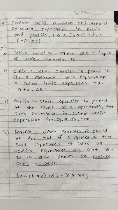 Polish notation || Data structure || #datastructure #algorithm #study #shorts - YouTube