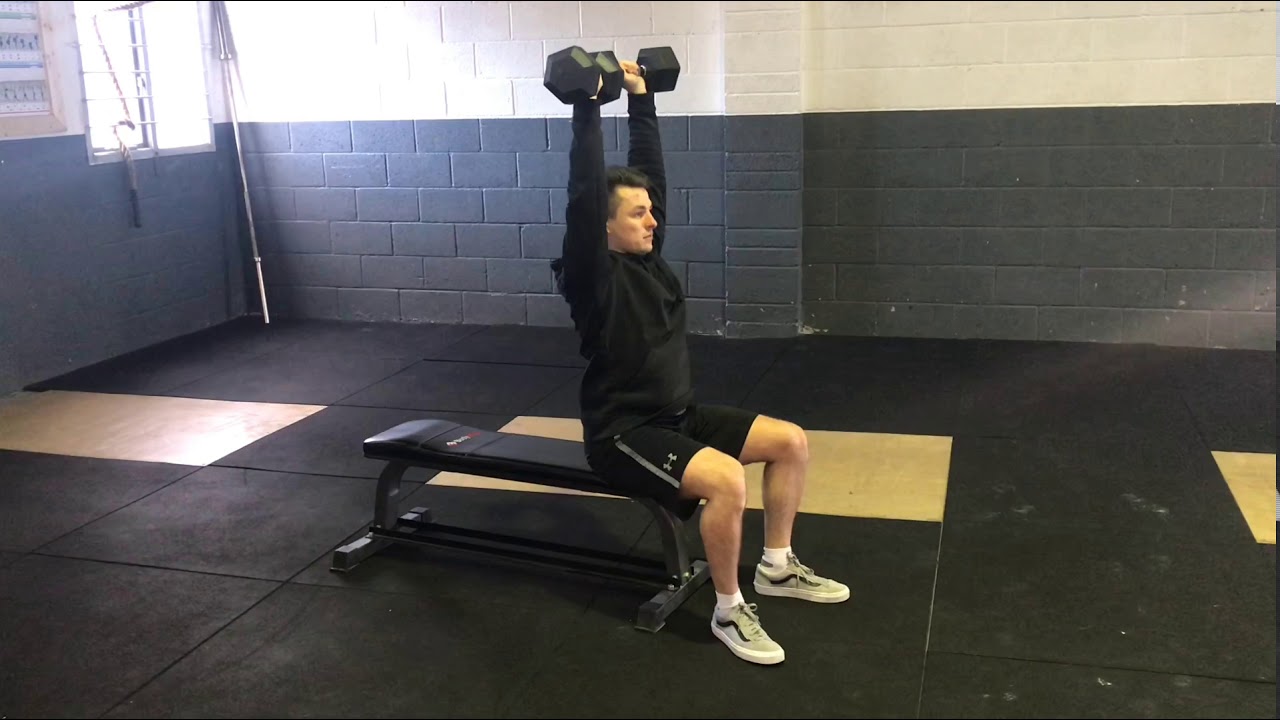 Dumbbell Seated Alternating Overhead Press - YouTube