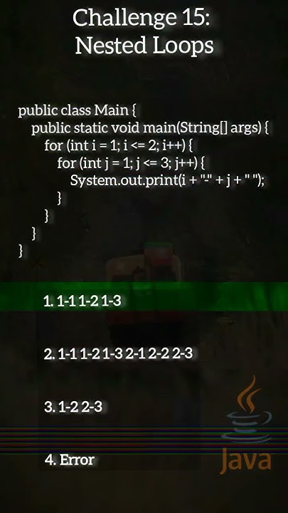 Java Challenge 15 Nested loops #shorts #shortvideo - YouTube