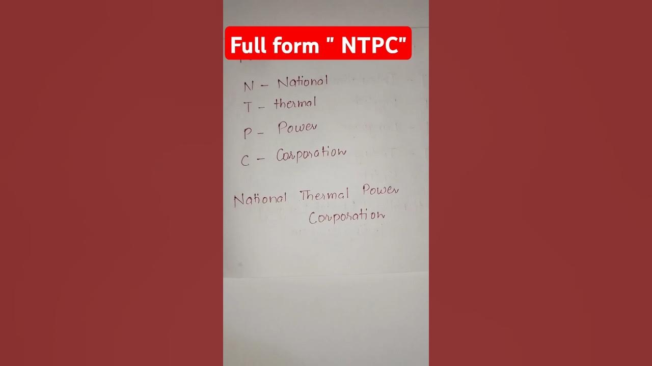 NTPC full form ? #ntpc #shorts - YouTube