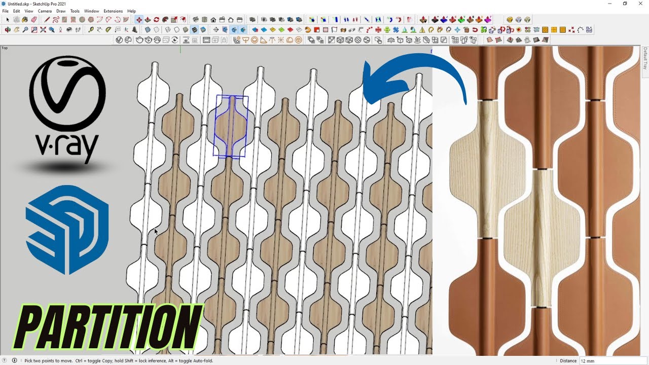 Partition design | Sketchup | Vray render - YouTube
