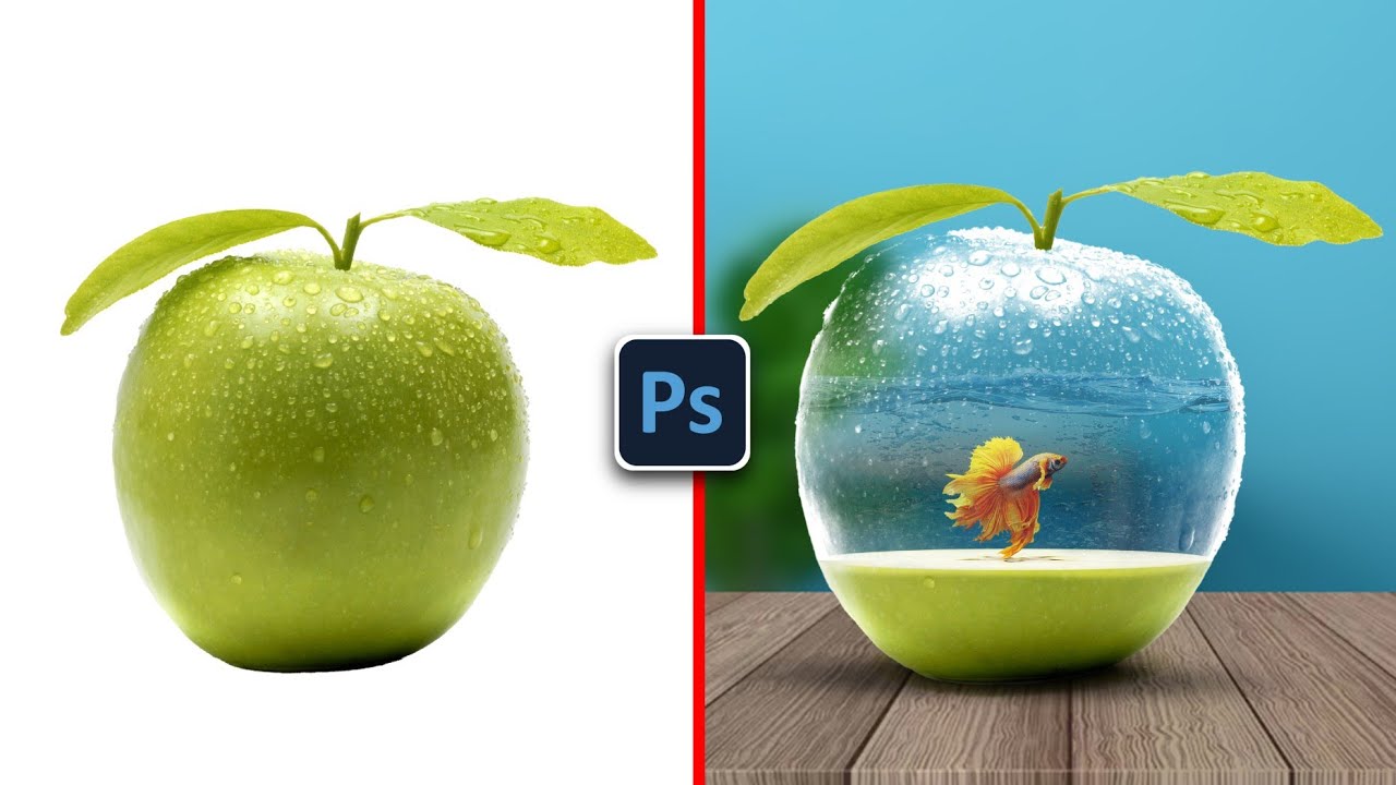 Apple ko Fish Tank Mein Badlo! | Realistic Aquarium Effect in Photoshop ...