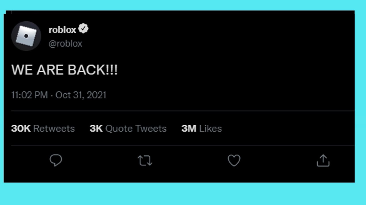 Roblox Servers Are Back Online In Some Regions - YouTube