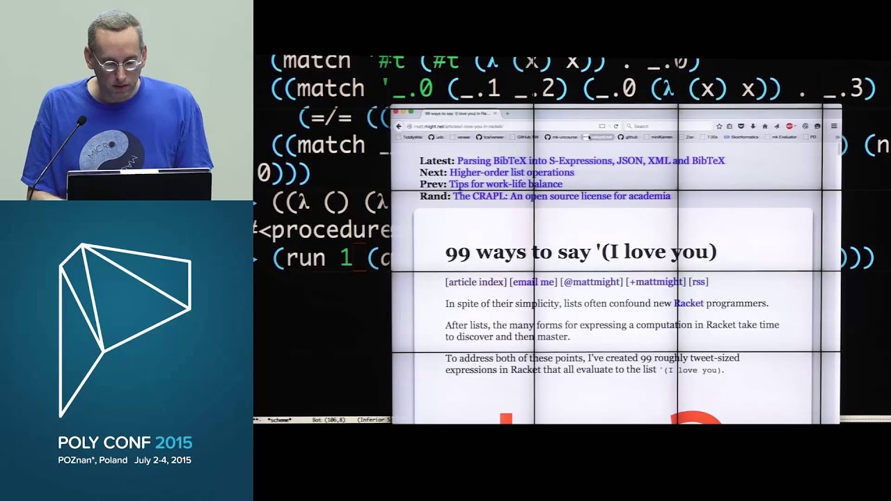 PolyConf 15: The Promise of Relational Programming / William Byrd - YouTube