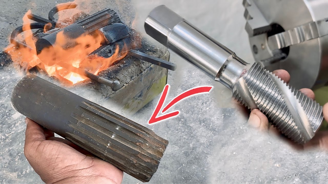 Make a threading tool from a broken truck axle | Thread tap ...