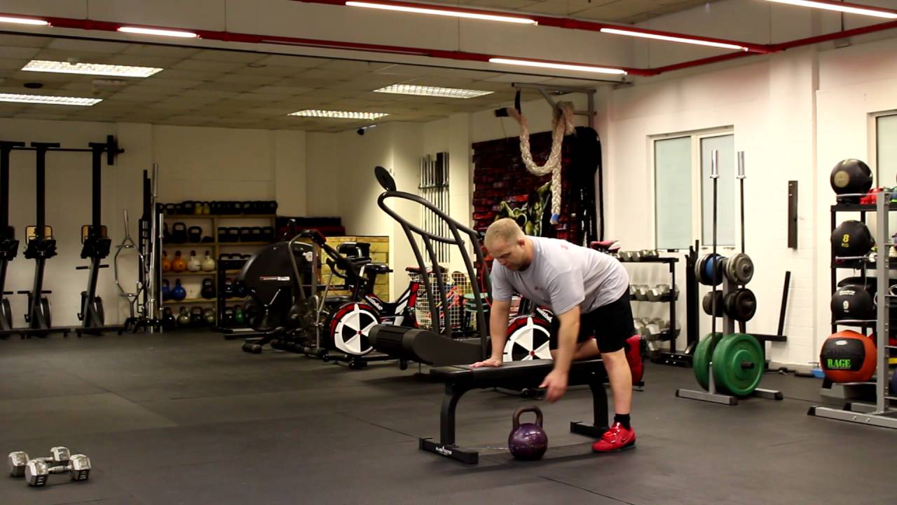 Single Arm Kettlebell Row Bench Supported -efitpropt - YouTube