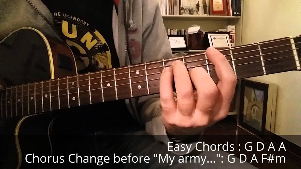 Army of One - Coldplay - Guitar Chords and Intro Tutorial Cover - YouTube