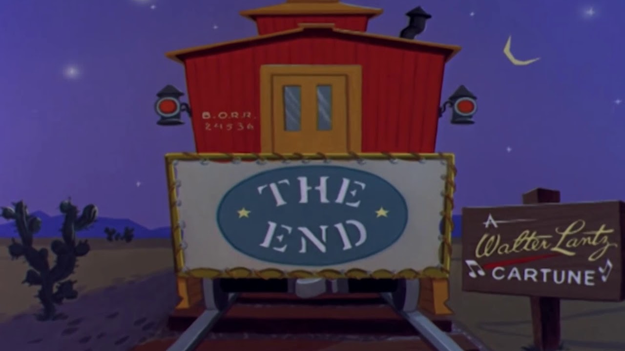 The End/ A Walter Lantz Cartune (Box Car Bandit variant, 1957) - YouTube