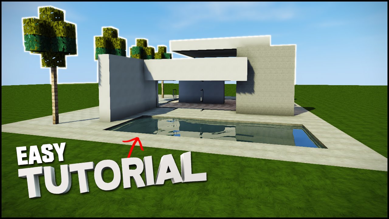 Minecraft House Tutorial: Sleek Modern House - Best House Tutorial ...