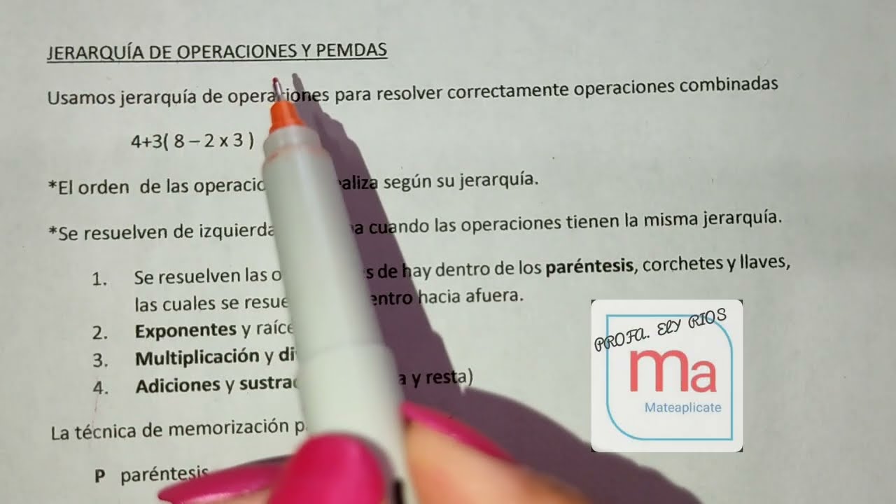 JERARQUÍA DE OPERACIONES Y PEMDAS - YouTube