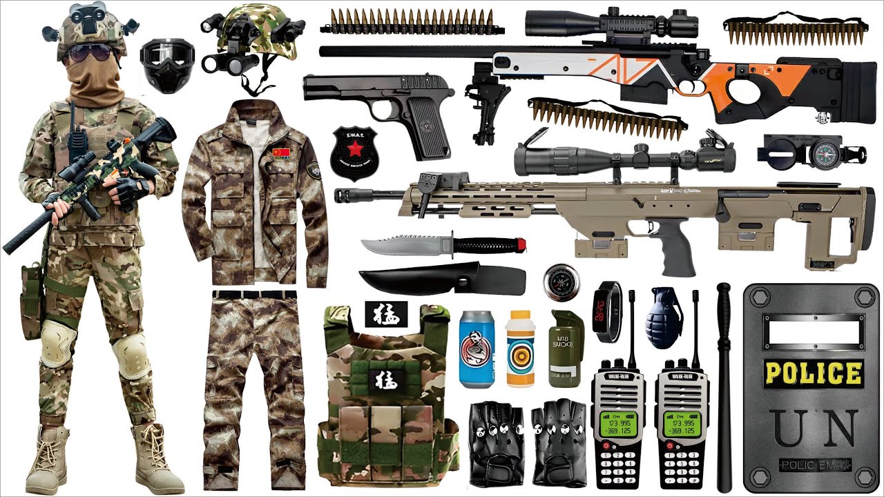 Open box special forces toy set, HK416 assault rifle, toy hunting rifle ...