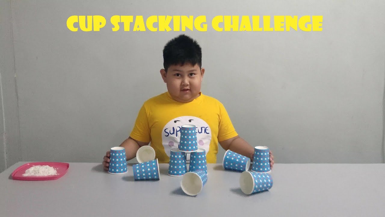 CUP STACKING CHALLENGE WITH SUPER CUTE BOYS - YouTube