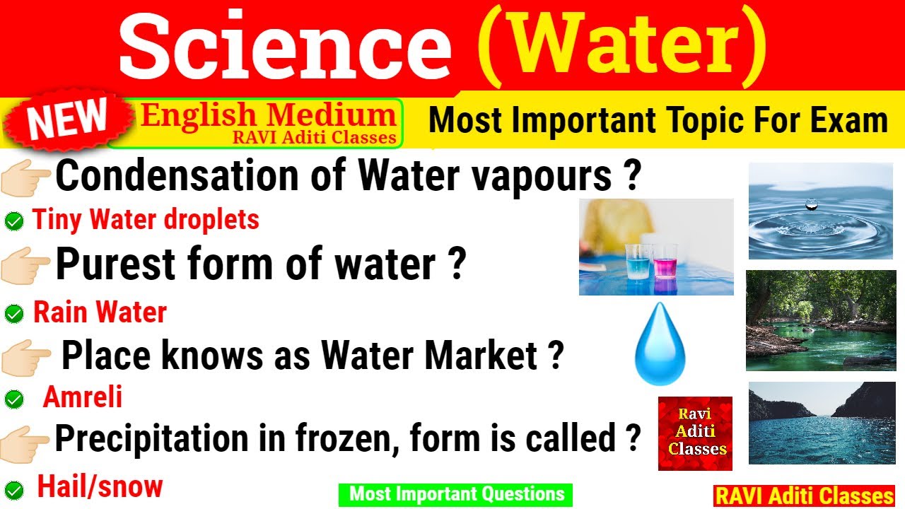 Science GK in English | WATER | General science important Questions ...
