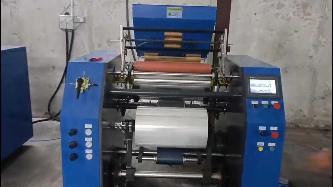 Full Automatic Jumbo roll stretch film rewinder machine, High speed ...