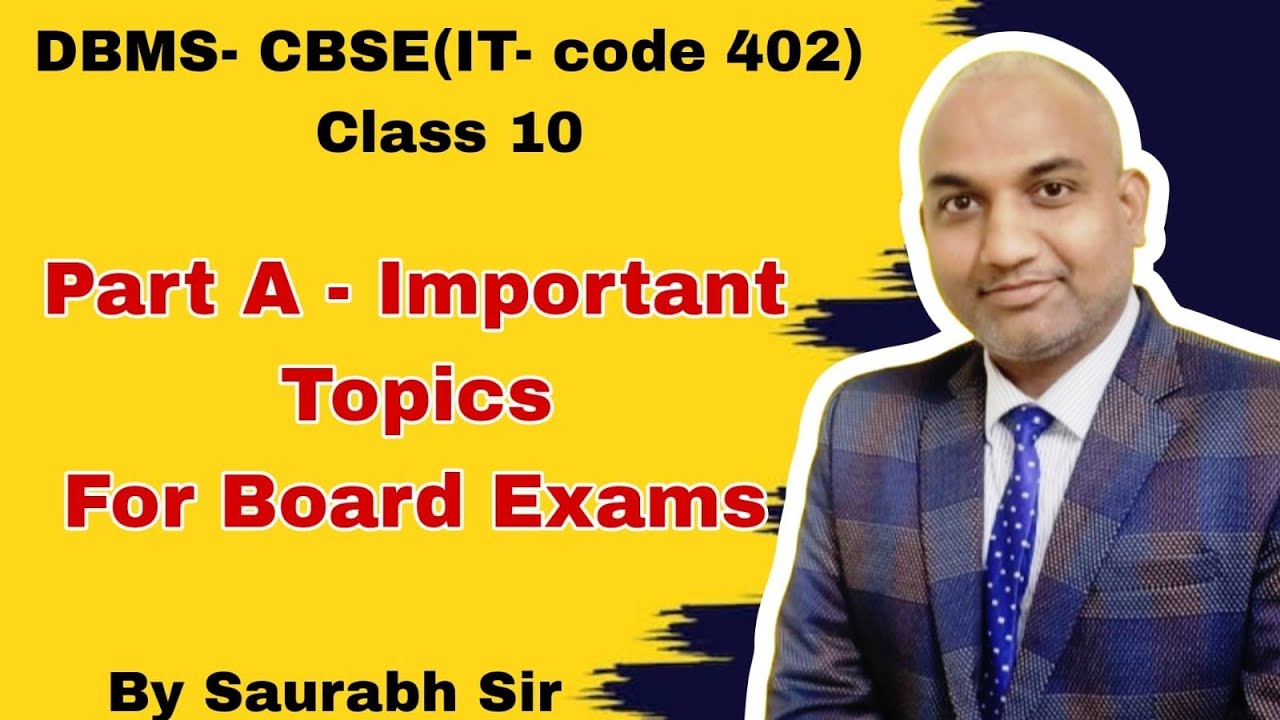IT(CODE- 402) CBSE CLASS 10 PART A - IMPORTANT TOPICS TO REVISE by ...