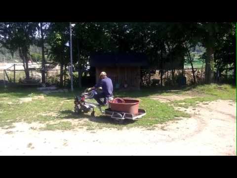 two wheel tractor trailer with spray bcs attachment trailer 관리기트레일러 ...