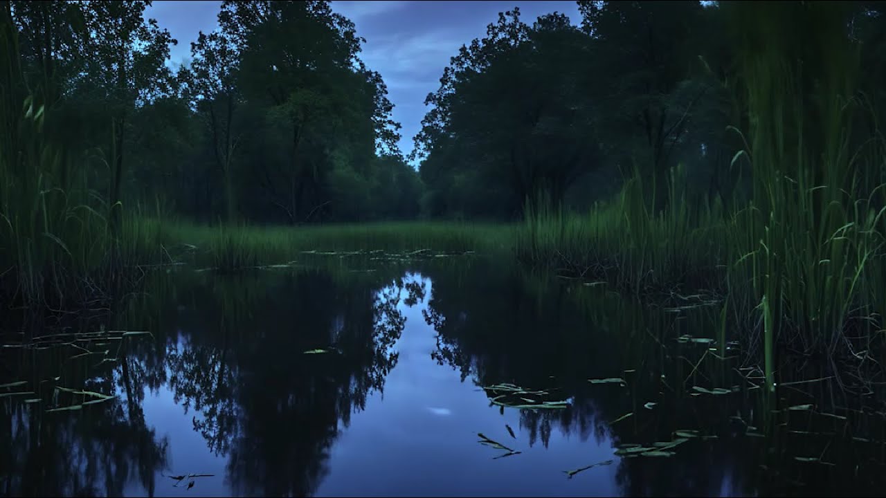 Relaxing Sleep Sounds (Swamp Sounds At Night) - Frogs, Crickets, Nature ...