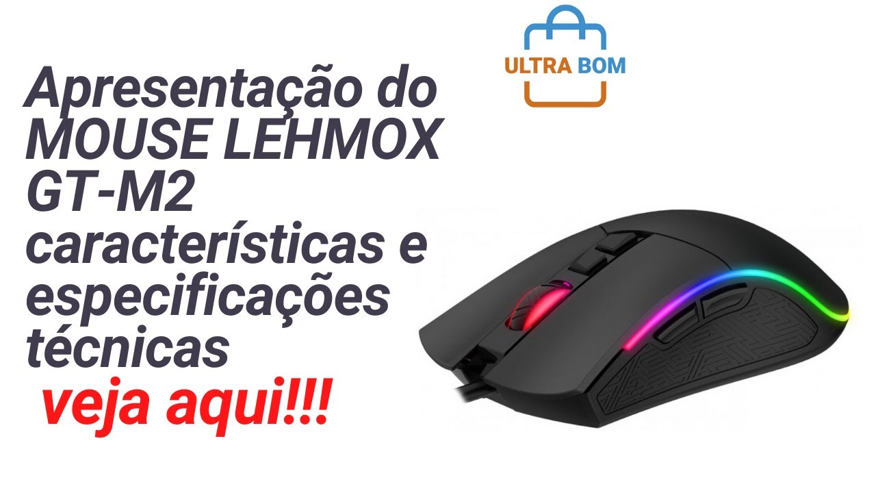 Mouse GAMER RGB LEHMOX GT M2 apresentação e detalhes do produto. - YouTube