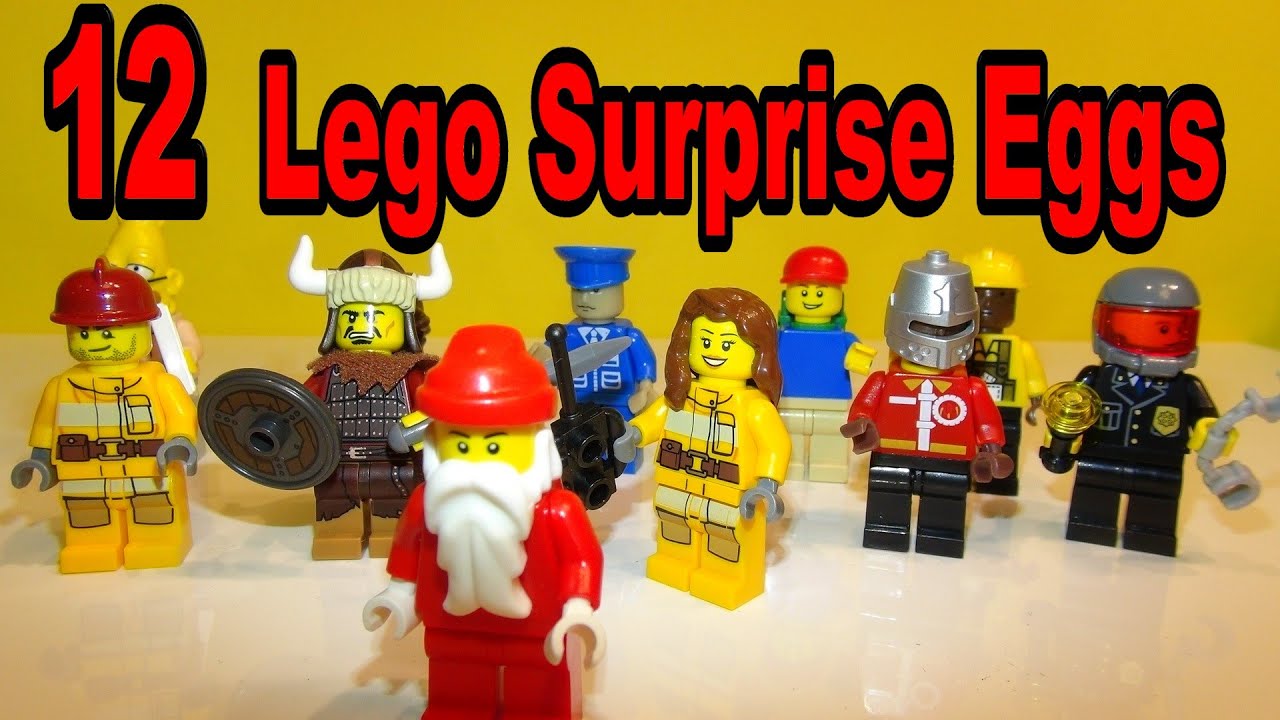 12 Lego Men Inside Funny Face Surprise Eggs to be assembled , can you ...