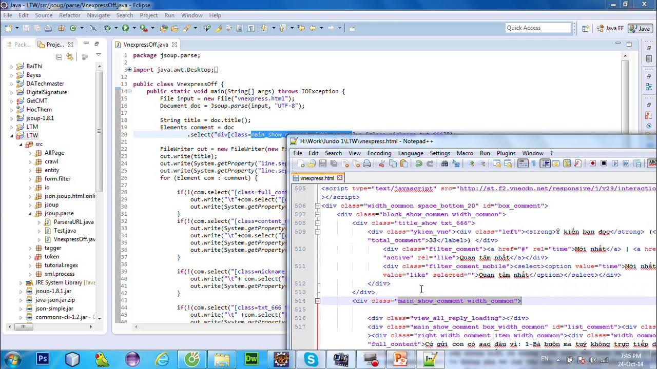 Toturial Get Comment offline onlineview description vnexpress net use jsoup code java - YouTube