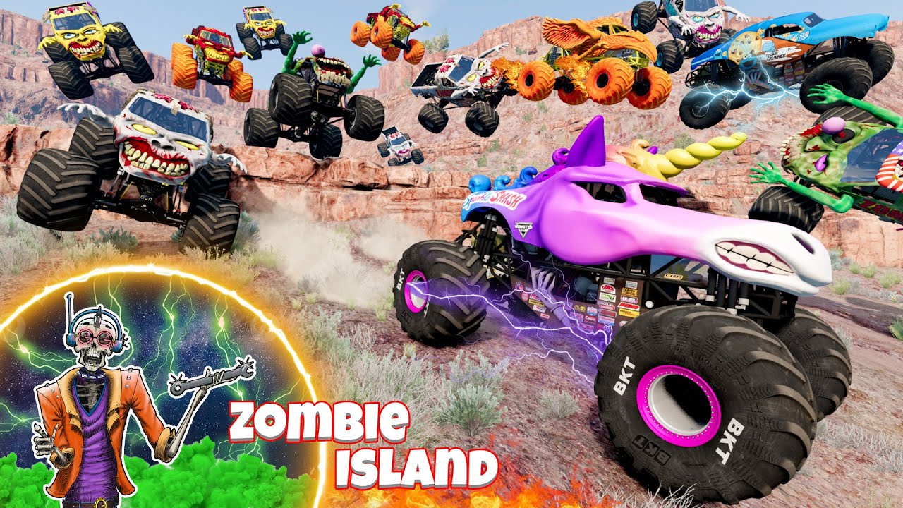Monster Jam Zombie Island Compilation #8 | Racing, Freestyle, and High ...