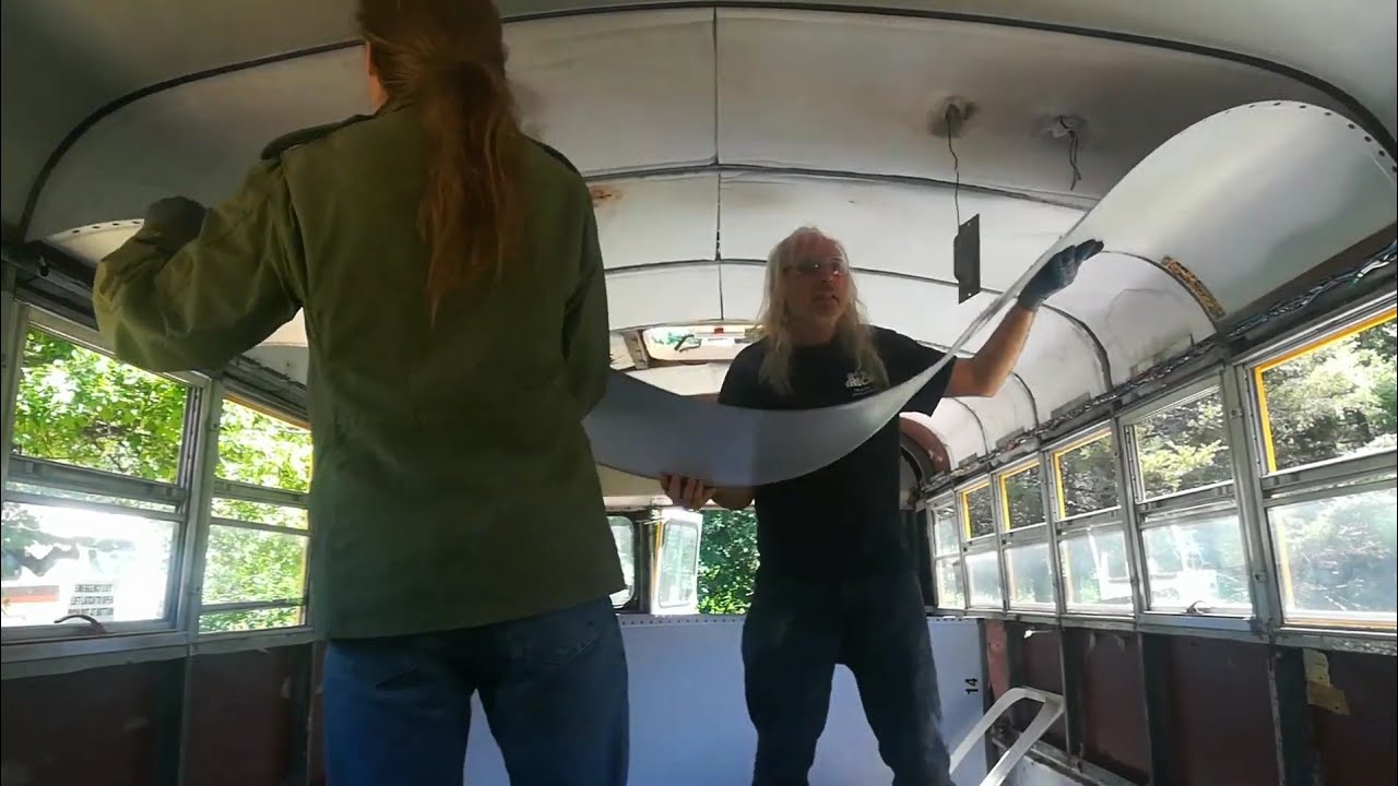 Fast n Easy ..... Removing School Bus ceiling panels! - YouTube