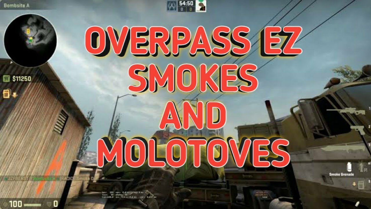 CS:GO || OVERPASS SMOKES AND MOLOTOVES || TIPS & TRICKS - YouTube
