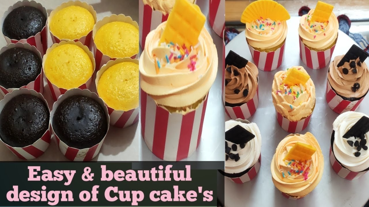 Easy & beautiful cup cake design lAasan tarike se cup ke design bnana ...