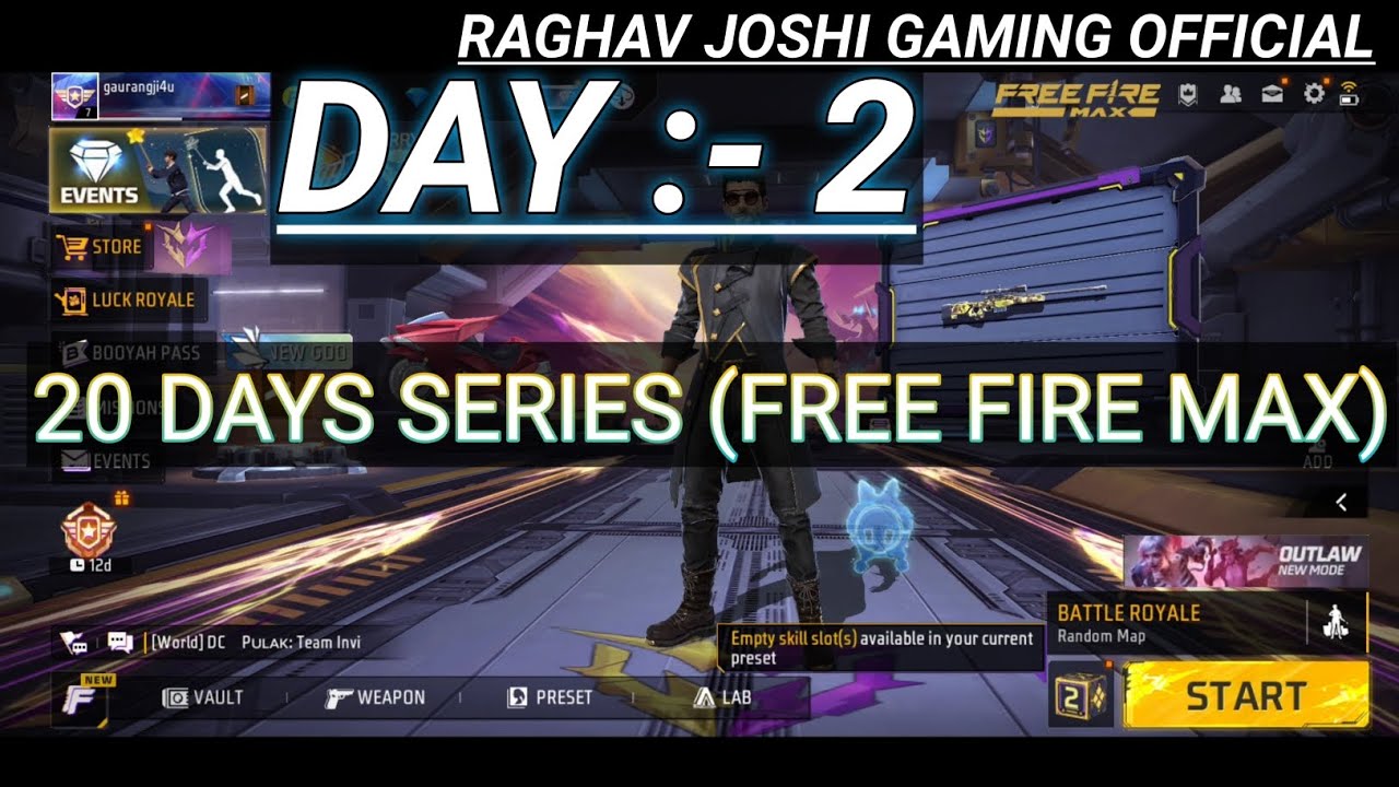 DAY :- 2 || FREE FIRE MAX || 20 DAYS SERIES 🔥 ...