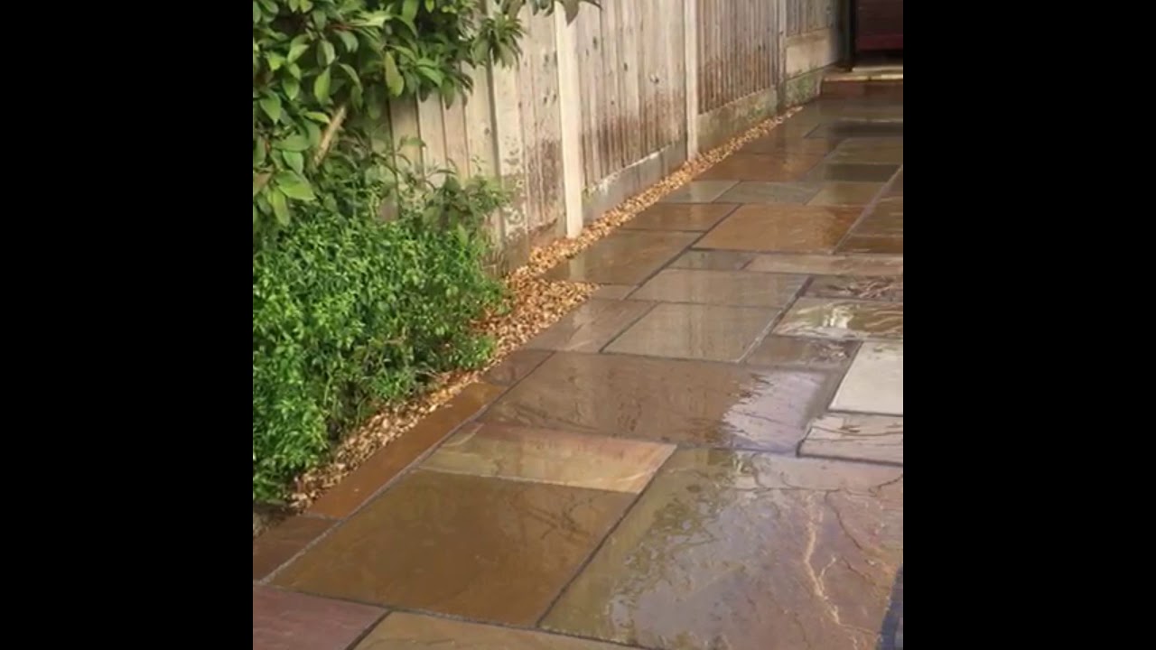 Marshall Indian Sandstone Block Paving Back Patio - J Lowther & Sons ...