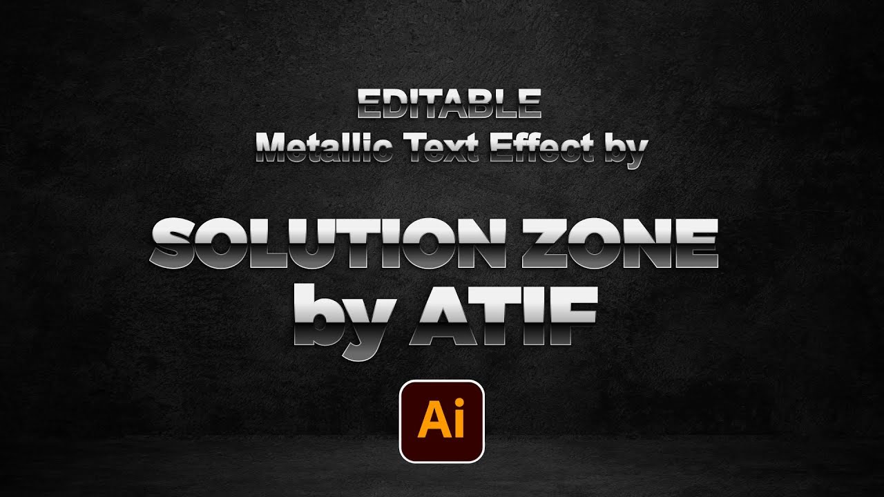 Editable Metallic Text Effect in Adobe illustrator - YouTube