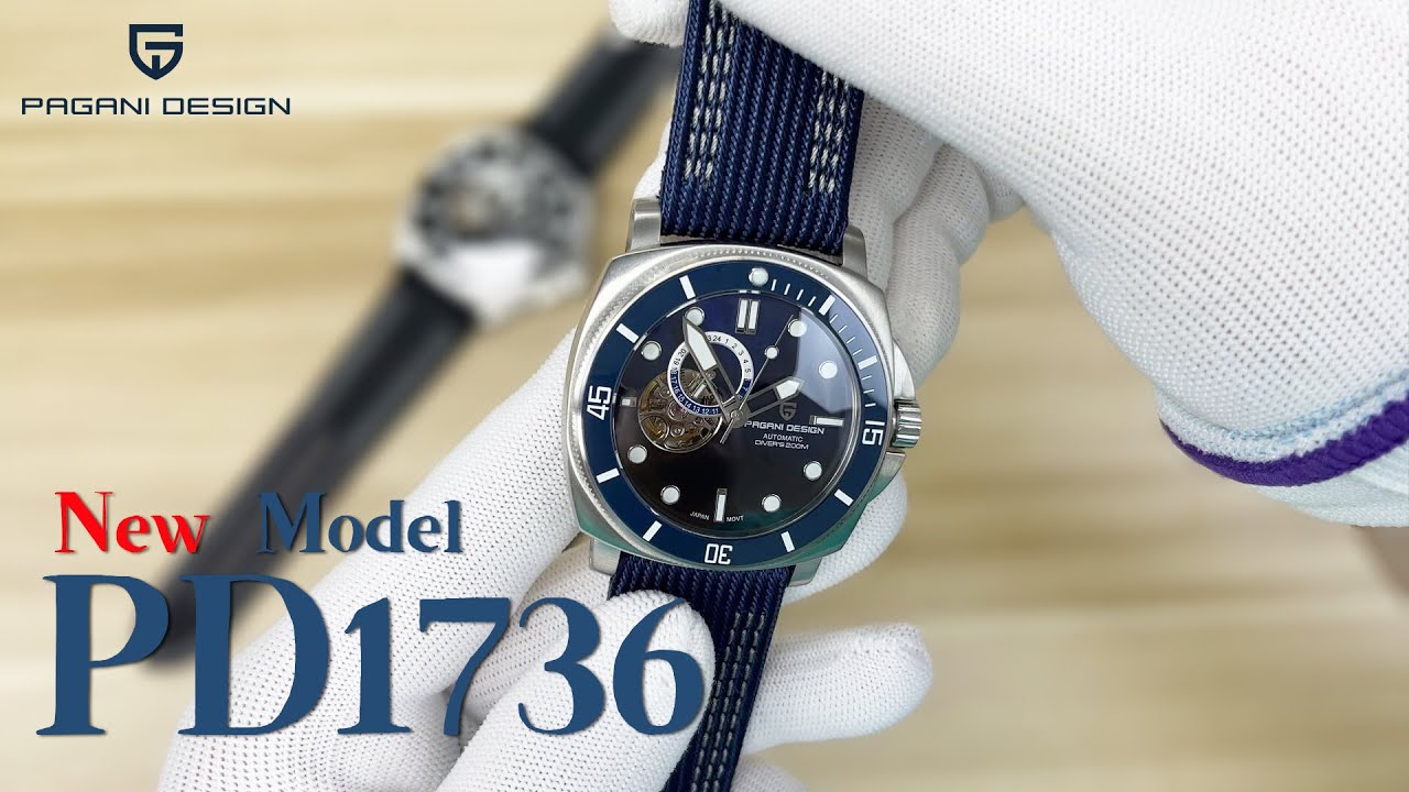 PAGANI DESIGN Men's Automatic Watches Unique Square Stainless Steel ...