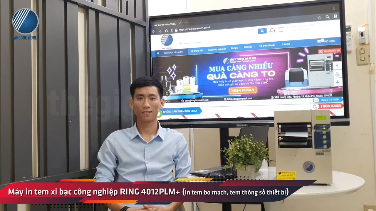 Máy in tem xi bạc công nghiệp RING 4012PLM+ in tem bo mạch, tem thông ...