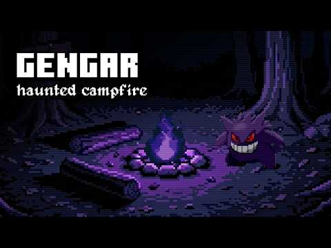 Gengar Campfire Pixel Art Ambience 👻 Relaxing Pokémon Live Wallpaper (8 Hours)