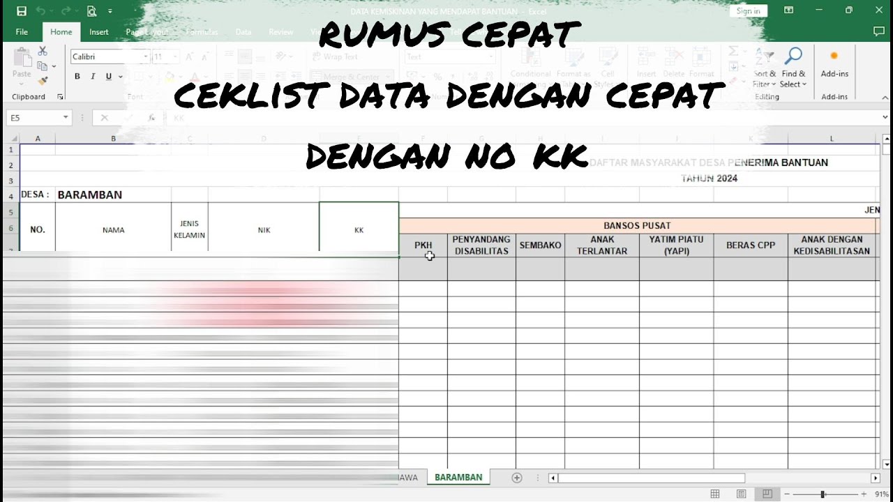 Ceklist Data excel degan cepat - YouTube