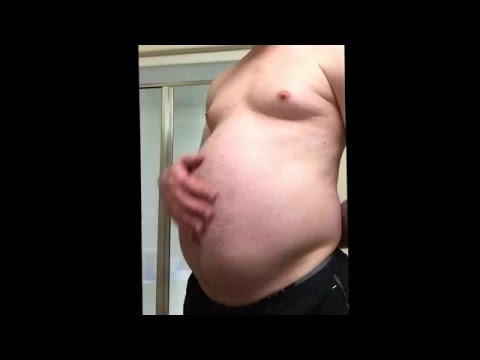 Stretching my big belly -- plus hiccups