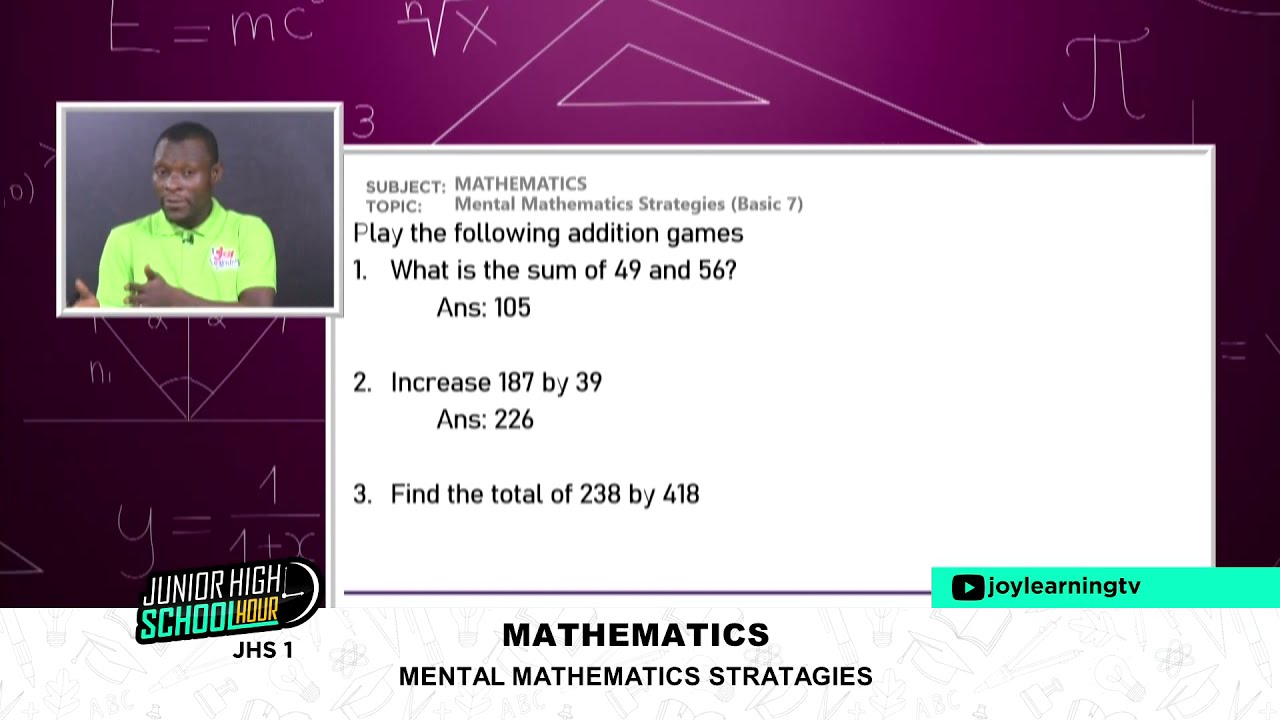 Mathematics- Jhs-1 Mental Mathematics Strategies 29 03 2022 - YouTube
