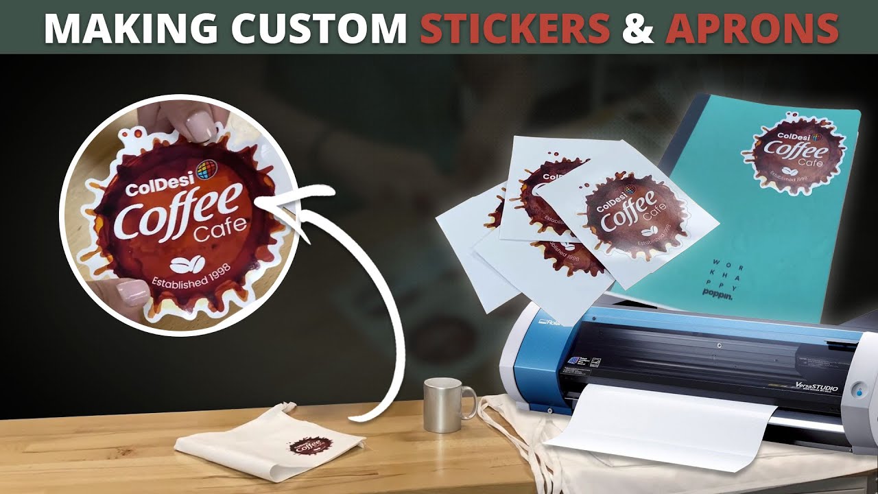 Making Custom Stickers & Aprons | Roland BN20a Print & Cut Machine ...