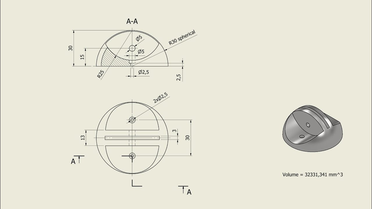 Tutorial Inventor - 004 SPHERICAL SUPPORT (Remastered 2024) (Part-002 ...