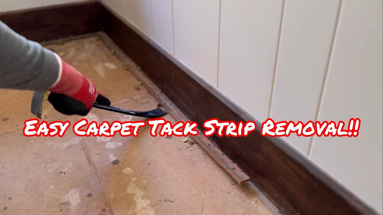 How to Remove Carpet Tack Strips- The Pain-Free Way! - YouTube