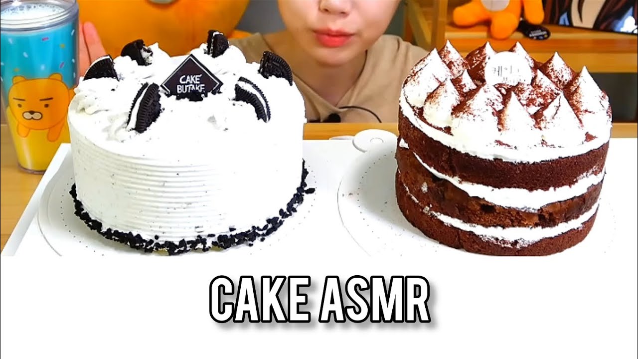 ASMR CHOCOLATE CAKE🍫🎂 & COOKIES AND CREAM CAKE 🍰| EATING SOUNDS (with ...