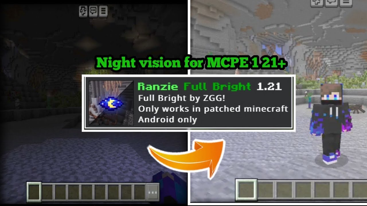 NIGHT VISION texture Pack For Minecraft PE 1.21 (100% WORKING) letest ...