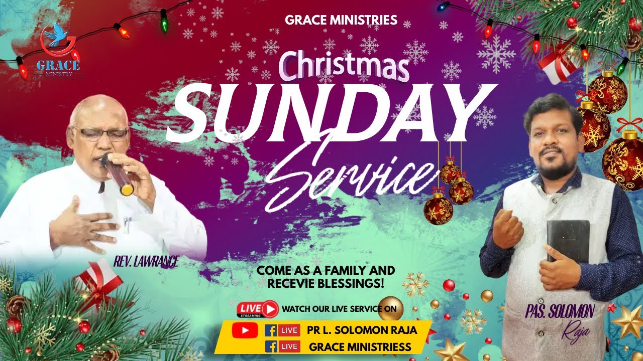 🔴🅻🅸🆅🅴 - Christmas Sunday Service | #graceprayerchurch | #prlsolomonraja ...