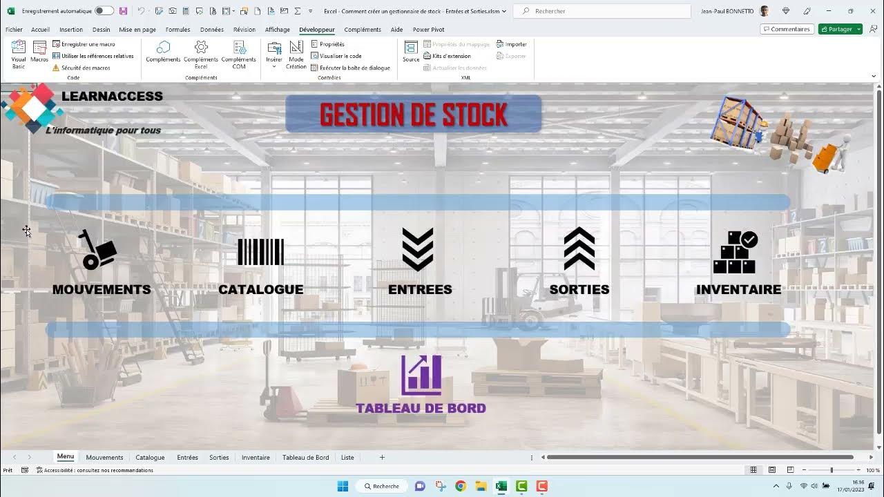 Gestionnaire de Stock avec Tableau de bord - YouTube