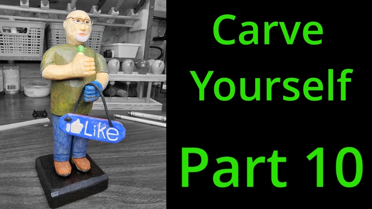 Carving a Mini Version of Myself - Part 10 - Carving legs and a base ...