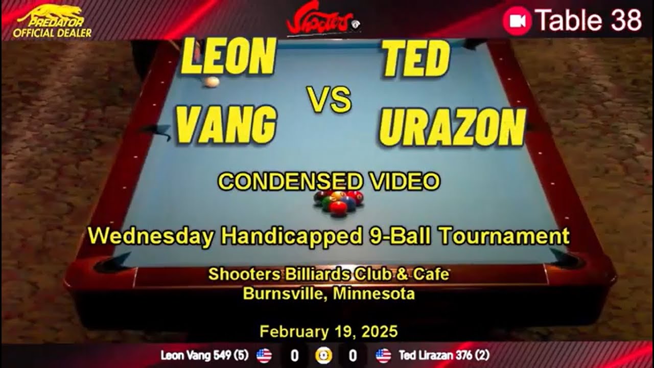 Leon Vang vs Ted Urazon - CONDENSED VIDEO - Wednesday Night Handicapped ...